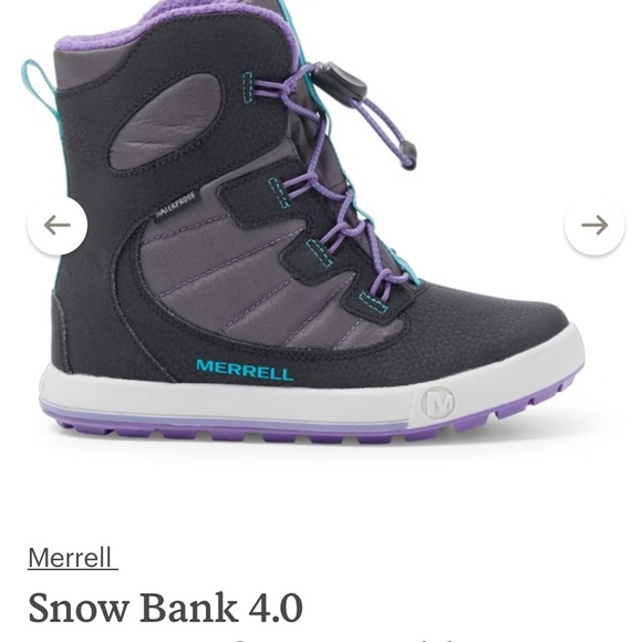 Merrell | Shoes | Merrell Kids Snow Bank 4 Boots Black And Purple ...